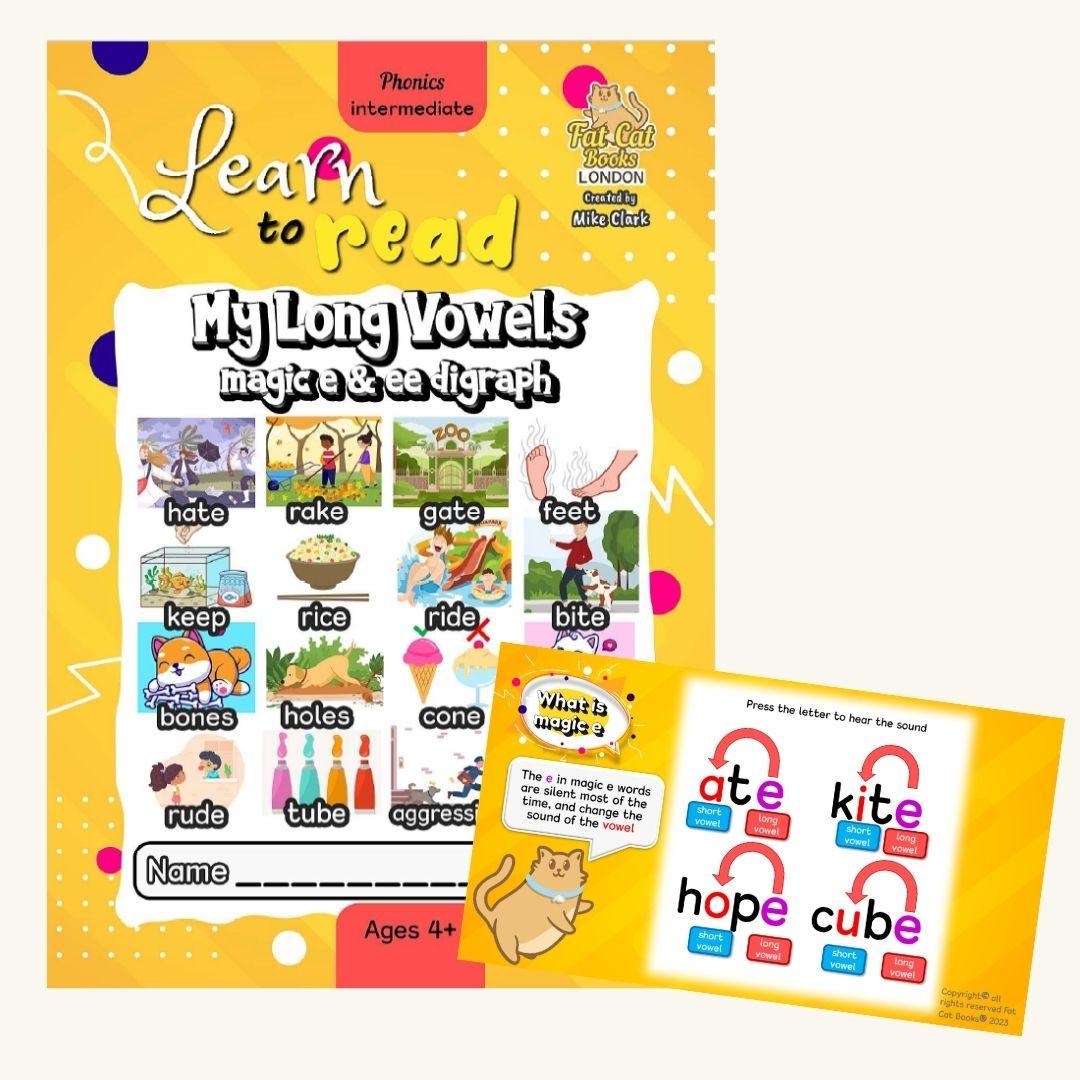 Stage 3 : My Long vowels, Magic e, ee digraph – Fat Cat Books