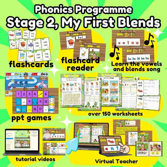 All-in-One Phonics: Blends, Games & Worksheets!